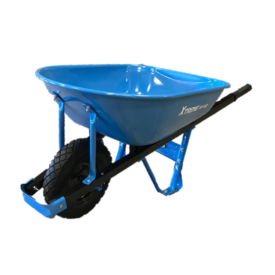 XtremePF - 6 Cu Ft Steel 18-Gauge Tray Wheelbarrow, Steel Handle, Flat ...
