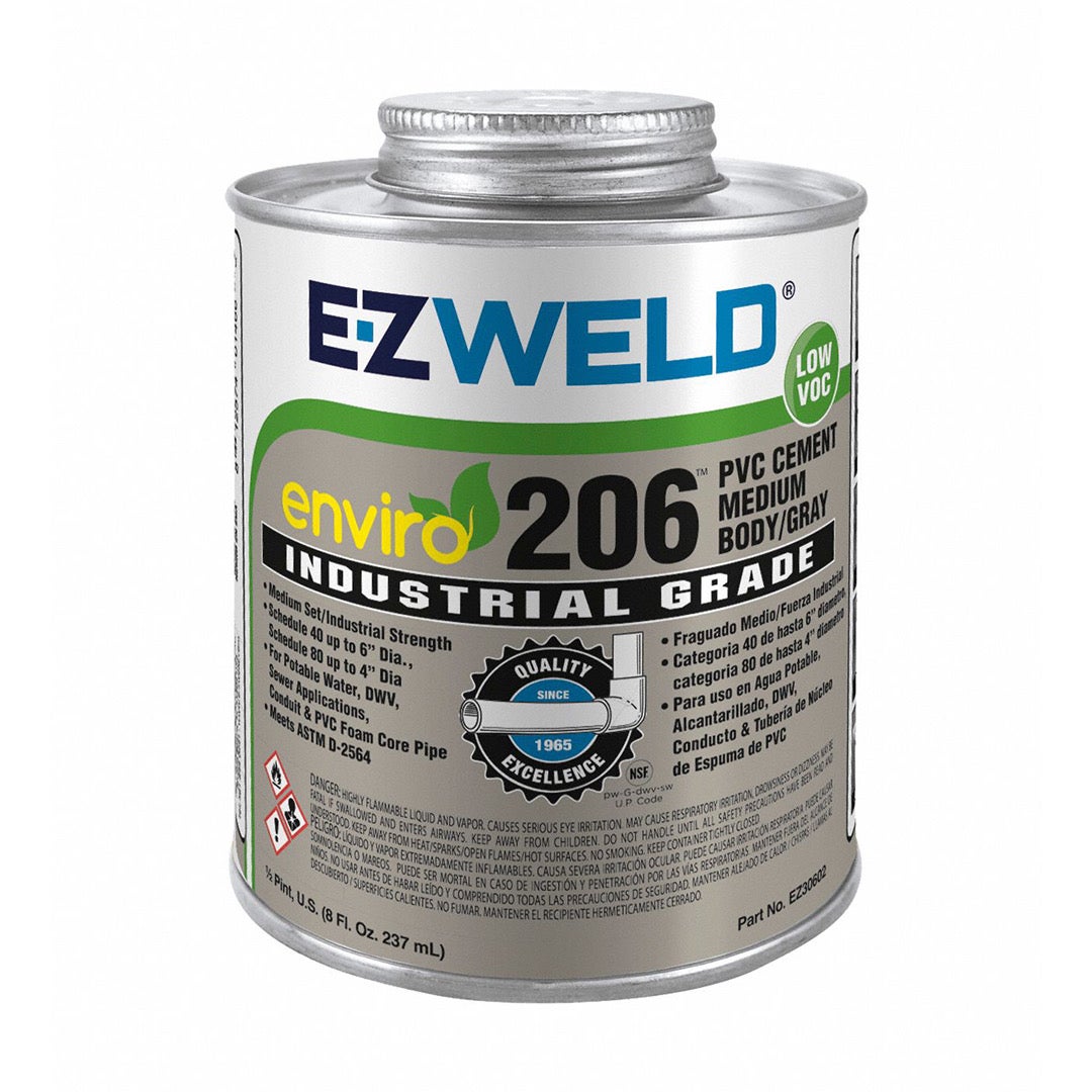 E-Z Weld - Enviro 206 PVC Cement Medium Body/Gray | La Noria Irrigation ...